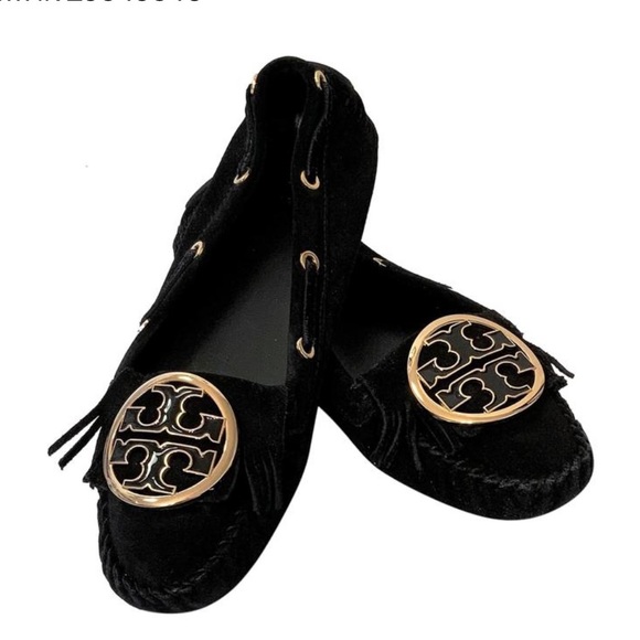 Tory Burch | Shoes | Tory Burch Black Alexandra Fringe Moccasins Flats ...